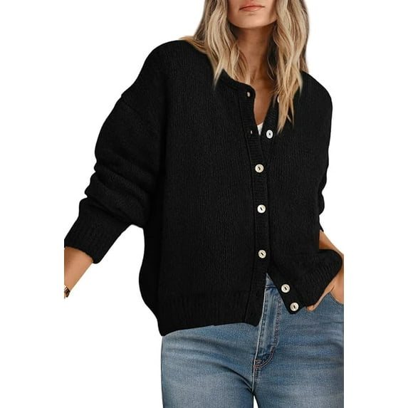 PRETTYGARDEN Long Sleeve Crewneck Button Down Womens Sweaters Fall Open ...