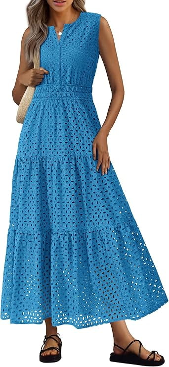 PRETTYGARDEN Summer Dresses for Women Sundresses Sleeveless V Neck ...