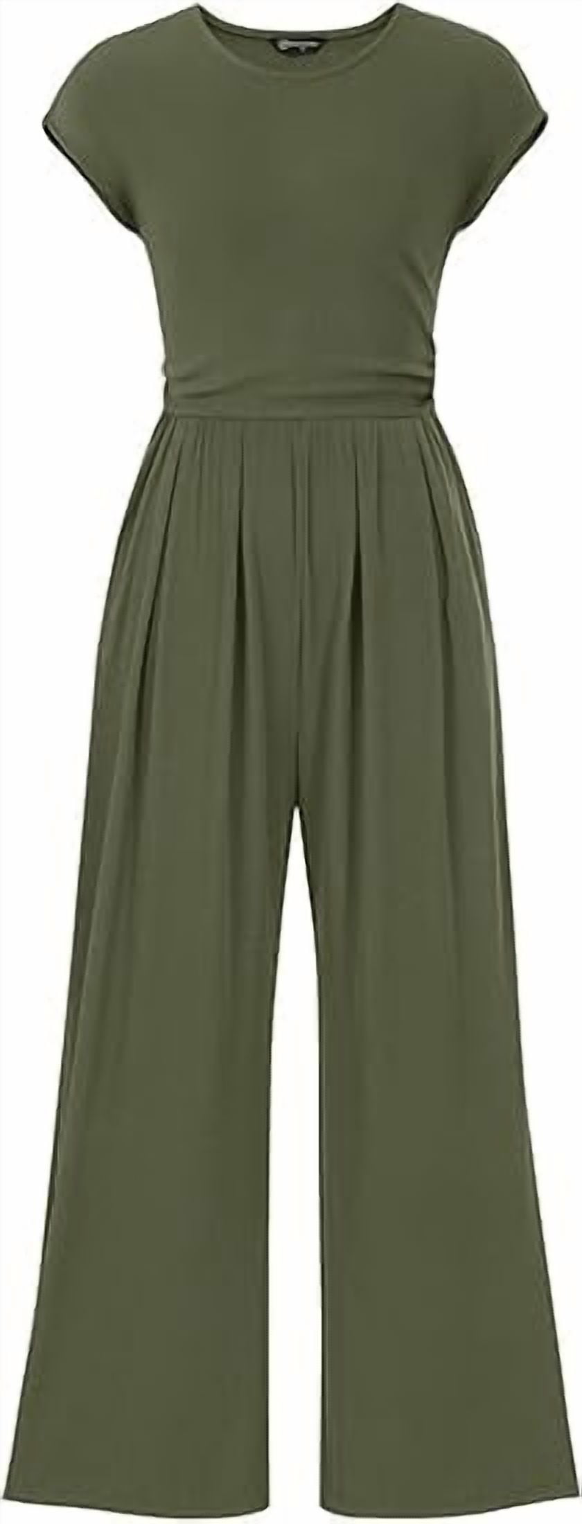 PRETTYGARDEN Summer Jumpsuits for Women, Ribbed Romper, Wide Leg ...