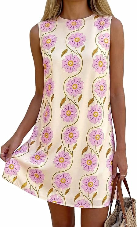 PRETTYGARDEN Sundresses for Women Summer Elegant Floral A Line Short ...