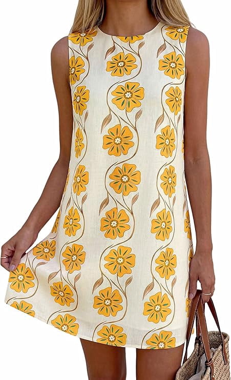 PRETTYGARDEN Sundresses for Women Summer Elegant Floral A Line Short ...