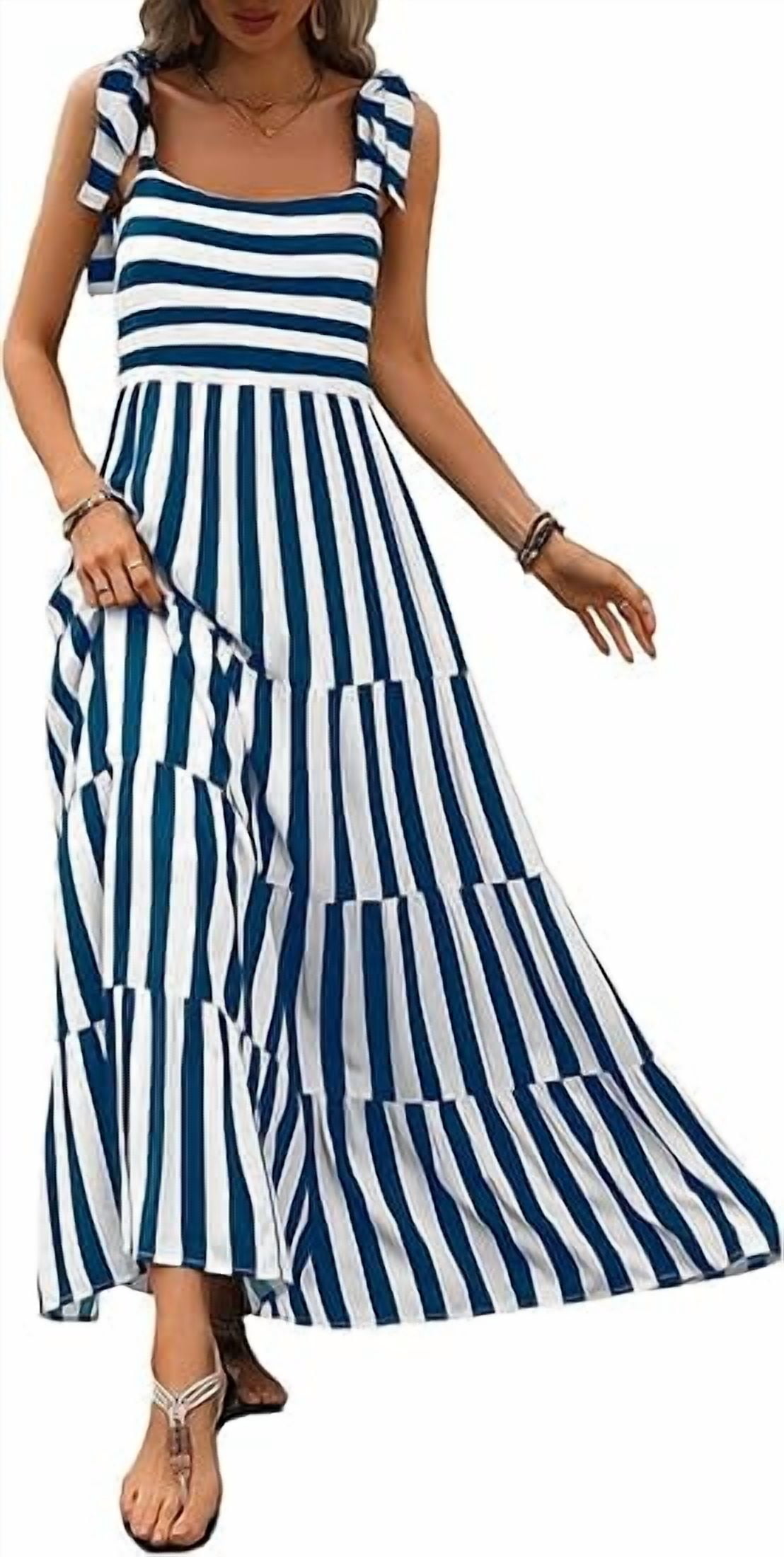 PRETTYGARDEN Women Dresses Summer Floral Sleeveless Maxi Dress Casual ...