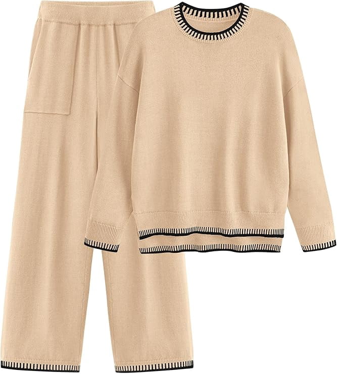 PRETTYGARDEN Women's 2 Piece Knit Sweater Outfit Casual Long Sleeve ...