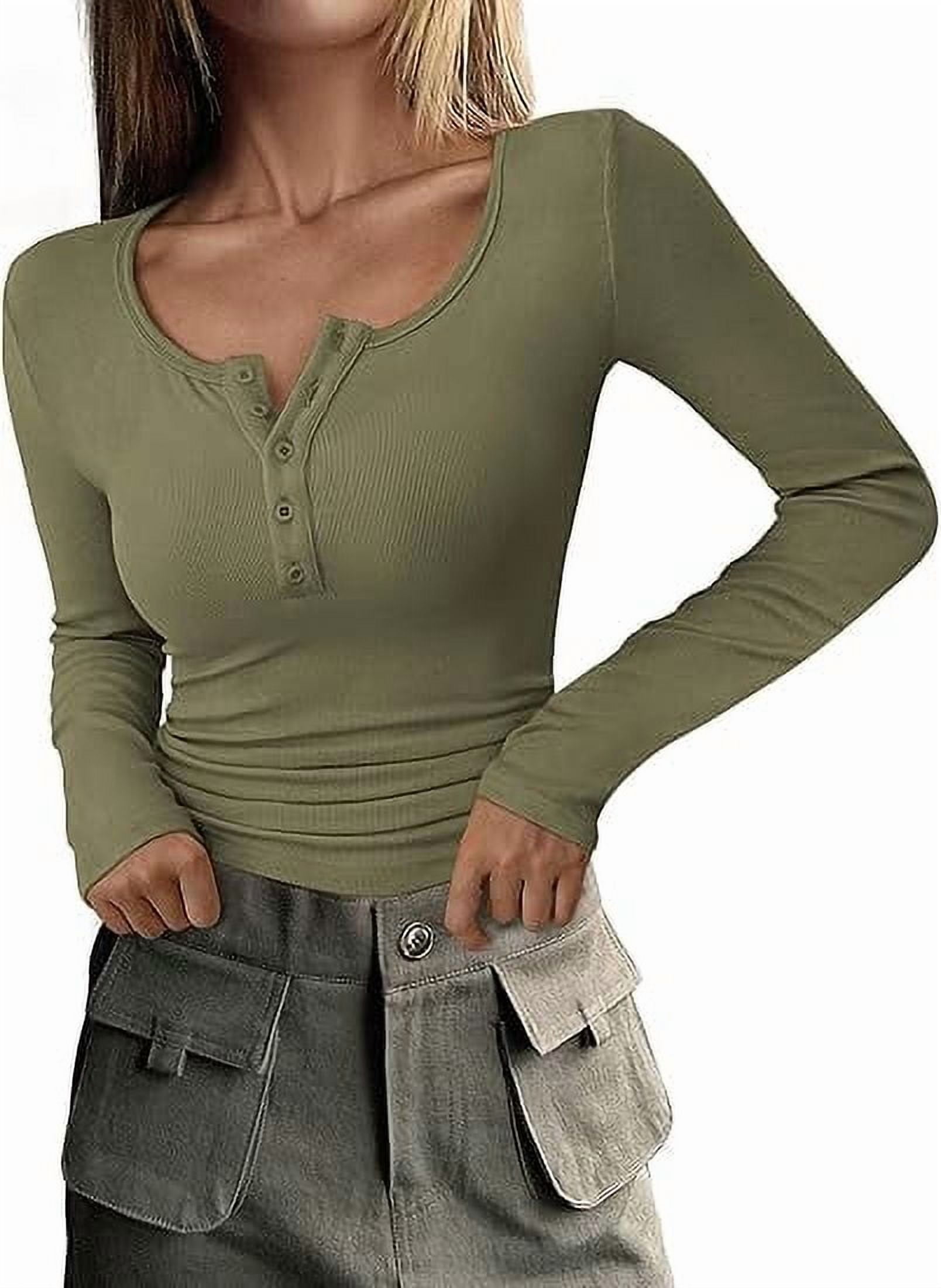 PRETTYGARDEN Women's 2025 Spring Fall Long Sleeve Henley T Shirts ...