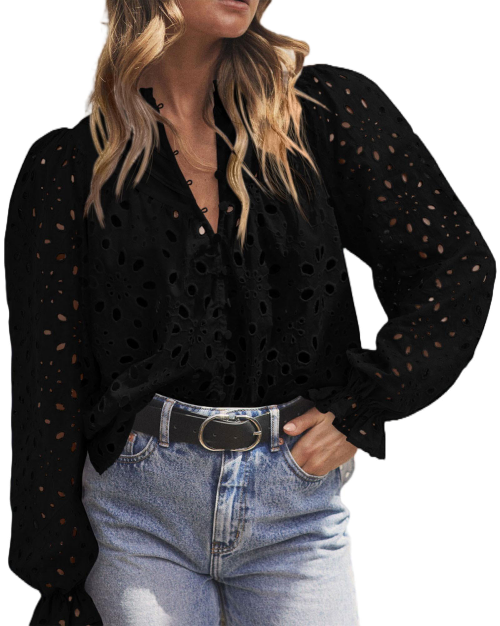 PRETTYGARDEN Women's Dressy Casual Blouse Tops Fall Puff Long Sleeve ...