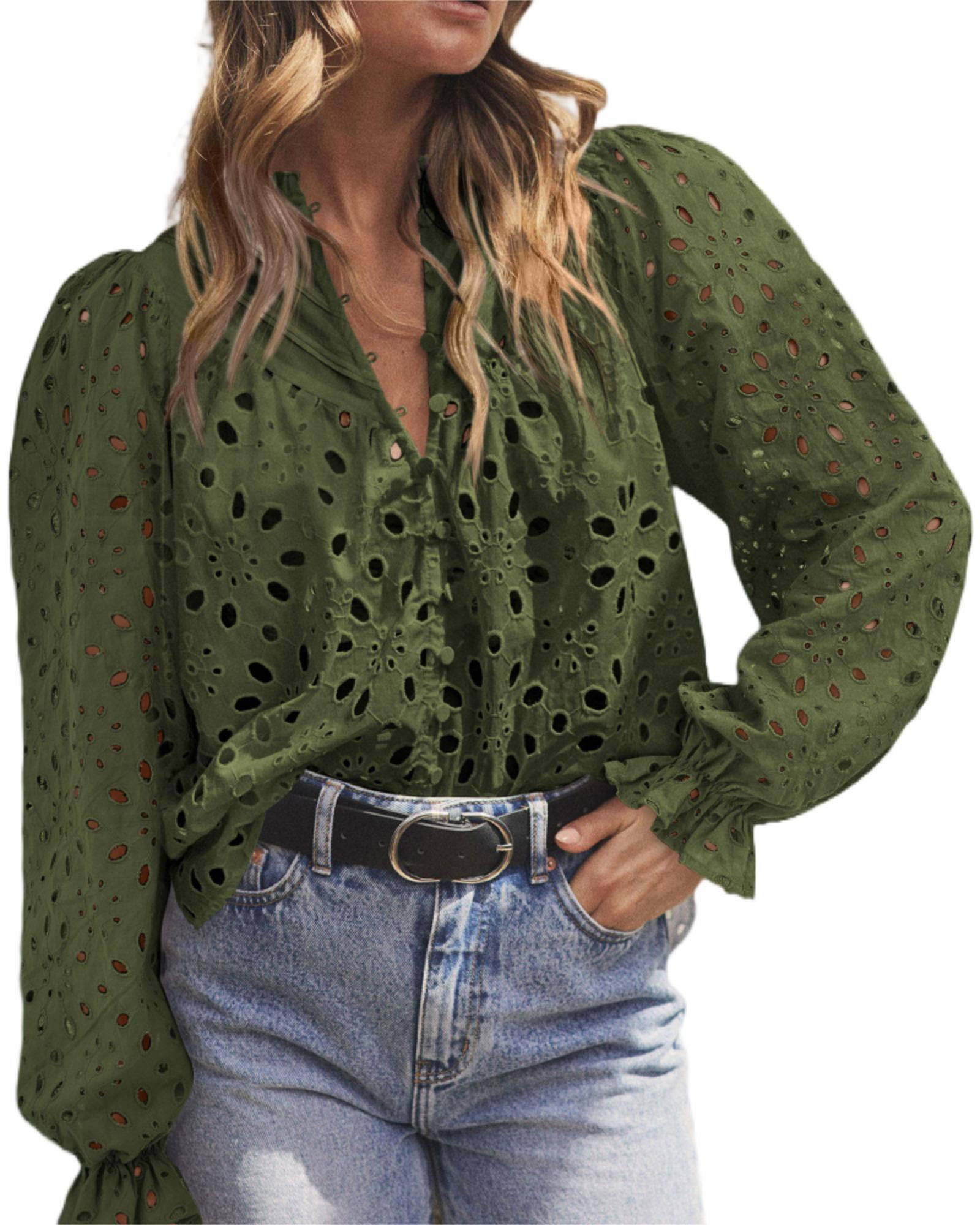 PRETTYGARDEN Women's Dressy Casual Blouse Tops Fall Puff Long Sleeve ...