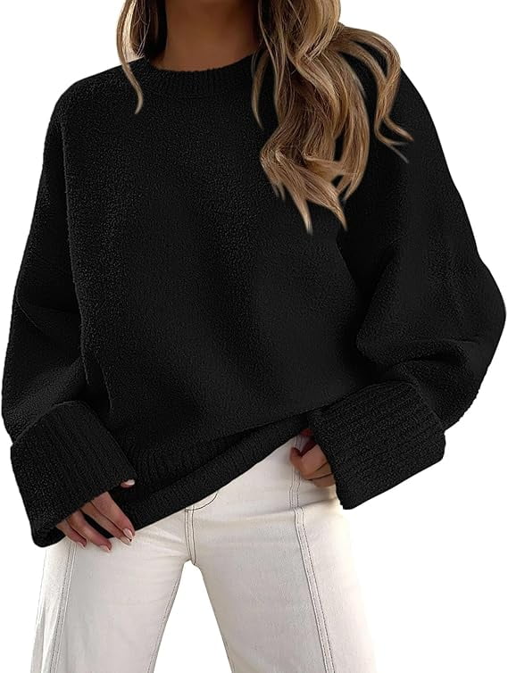 PRETTYGARDEN Women's Fall Oversized Sweaters Casual Crewneck Pullover ...