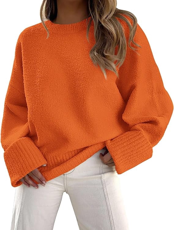 PRETTYGARDEN Women's Fall Oversized Sweaters Casual Crewneck Pullover ...