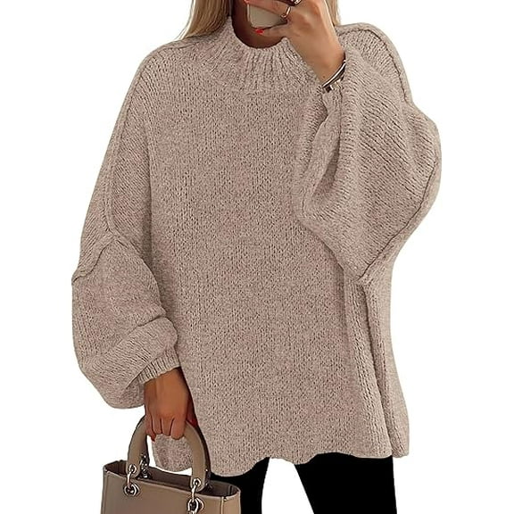 enyan Sweaters for Women Casual Knit Long Sleeve Tops Lightweight ...