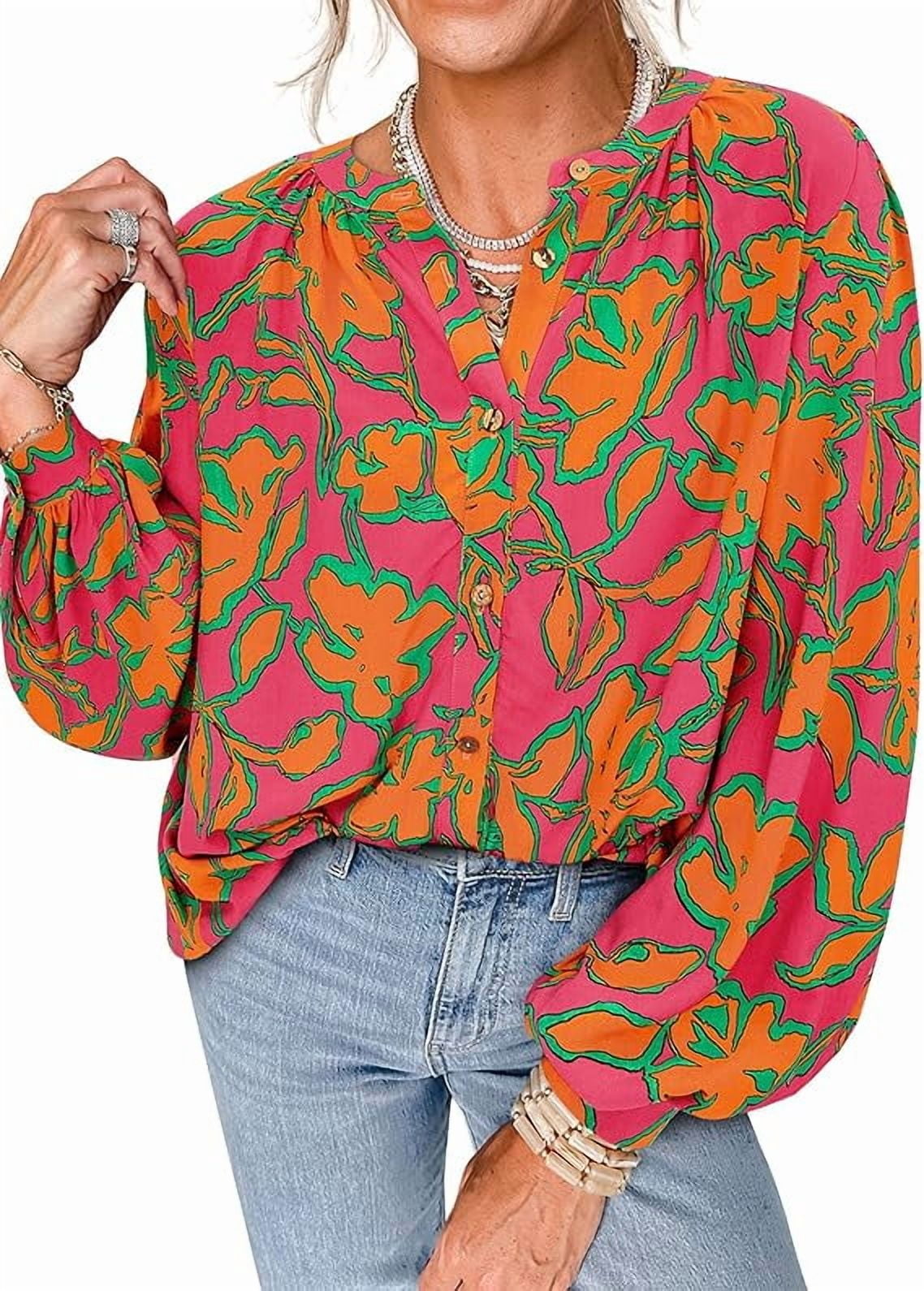 PRETTYGARDEN Women's Floral Button Down Blouse Fall Fashion Dressy ...