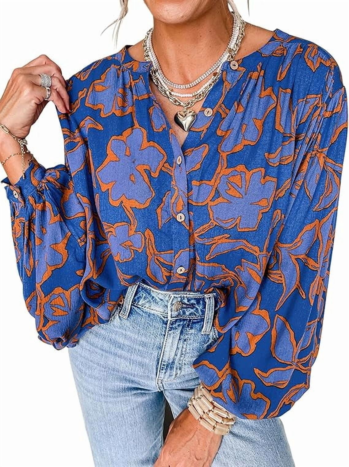 PRETTYGARDEN Women's Floral Button Down Blouse Fall Fashion Dressy ...
