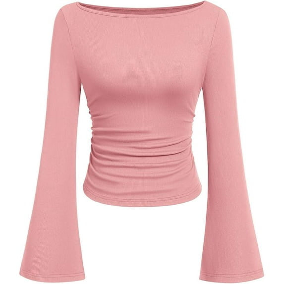 PRETTYGARDEN Women's Long Sleeve Shirts Fall Going Out Tops Casual Boat ...