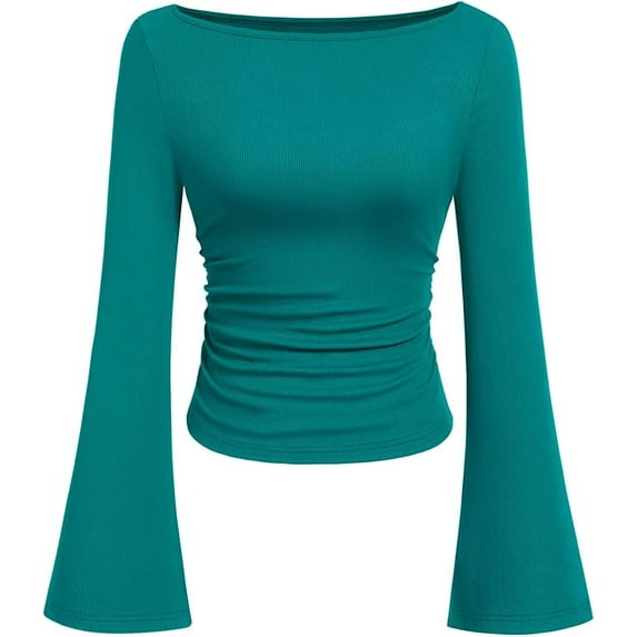 PRETTYGARDEN Women's Long Sleeve Shirts Fall Going Out Tops Casual Boat ...