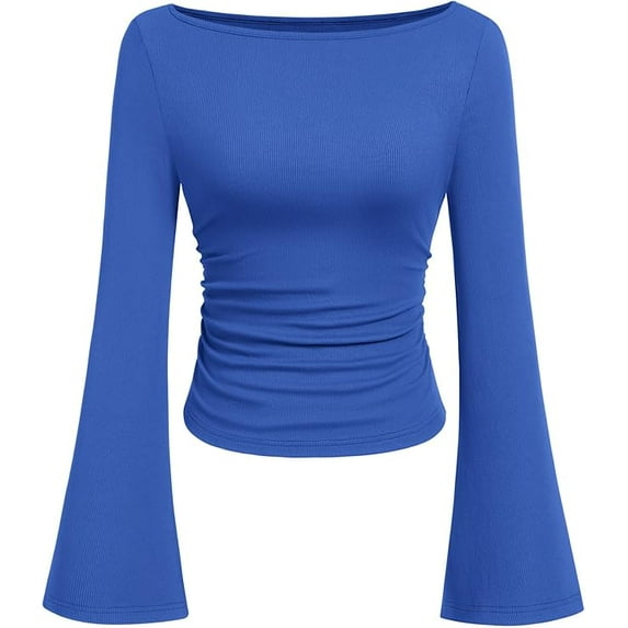 PRETTYGARDEN Women's Long Sleeve Shirts Fall Going Out Tops Casual Boat ...