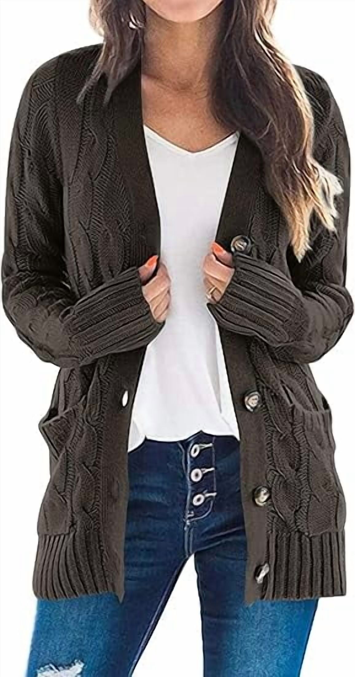 PRETTYGARDEN Women's Open Front Cardigan Sweaters Fall Fashion Button ...