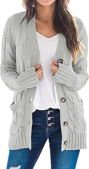 PRETTYGARDEN Women's Open Front Cardigan Sweaters Fall Fashion Button ...