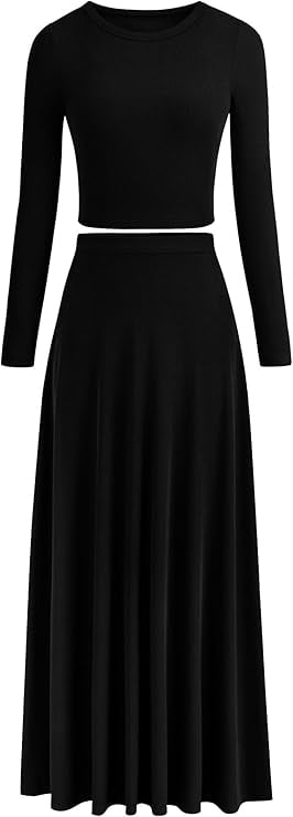 PRETTYGARDEN Women's Spring 2 Piece Outfits Dressy Casual Ribbed Knit ...