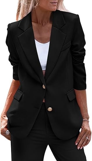 PRETTYGARDEN Women's Blazer, Notch Lapel, Casual Work Outerwear ...