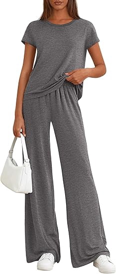 PRETTYGARDEN Women's Summer 2 Piece Matching Lounge Sets Short Sleeve ...