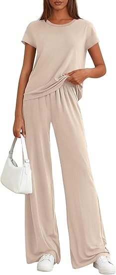 PRETTYGARDEN Women's Summer 2 Piece Matching Lounge Sets Short Sleeve ...
