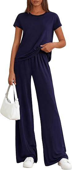 PRETTYGARDEN Women's Summer 2 Piece Matching Lounge Sets Short Sleeve ...