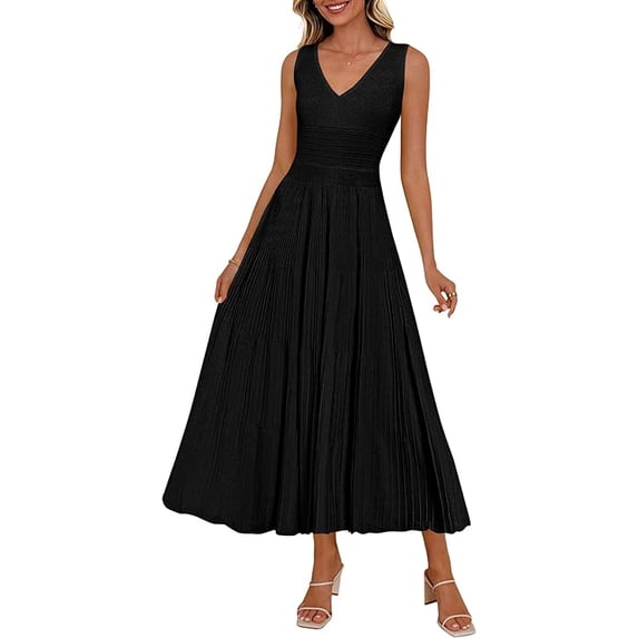 PRETTYGARDEN Women's Summer Casual Dresses Spring Sleeveless V Neck ...