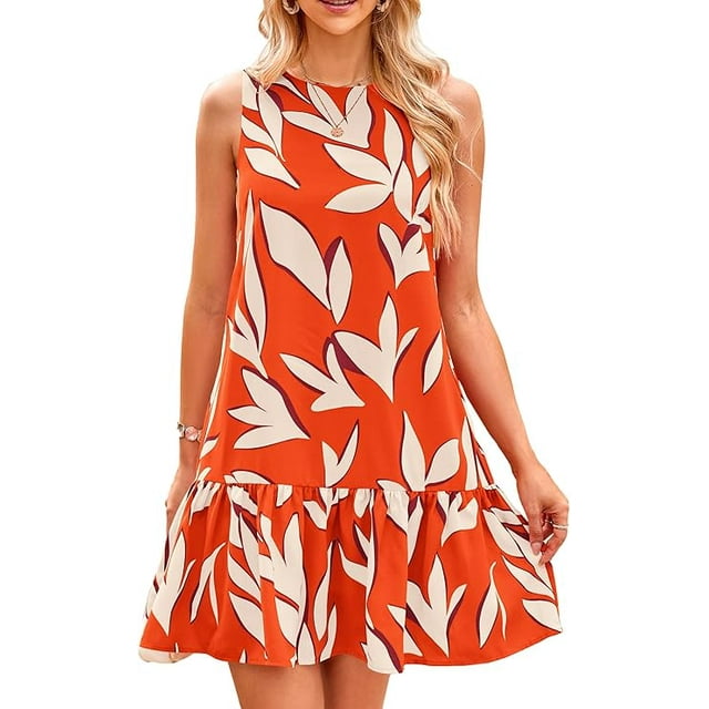 PRETTYGARDEN Women's Summer Floral Mini Dress Sleeveless Cut Out ...