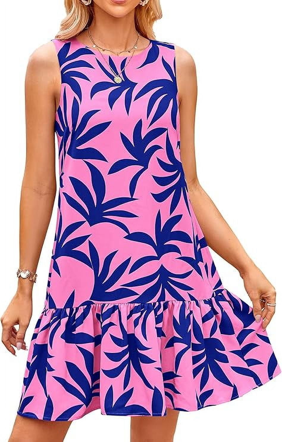 PRETTYGARDEN Women's Summer Floral Mini Dress Sleeveless Cut Out ...