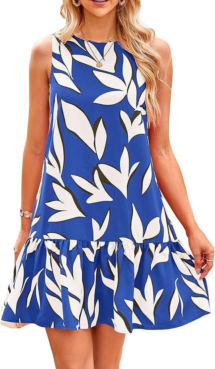 PRETTYGARDEN Women's Summer Floral Mini Dress Sleeveless Cut Out ...