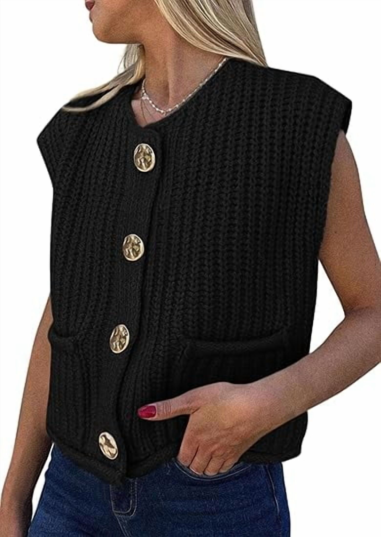 PRETTYGARDEN Women's Summer Sweaters Vest Sleeveless Button Down ...