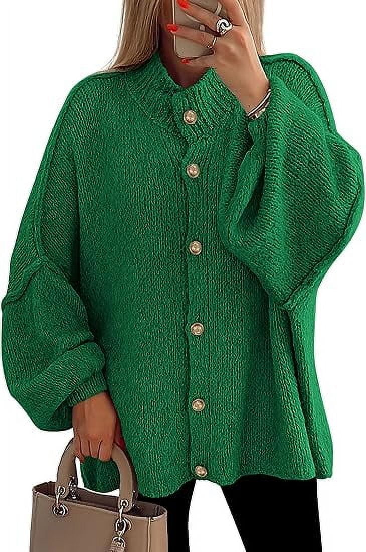 PRETTYGARDEN Women's Winter Button Down Cardigan Sweaters Mock Neck ...