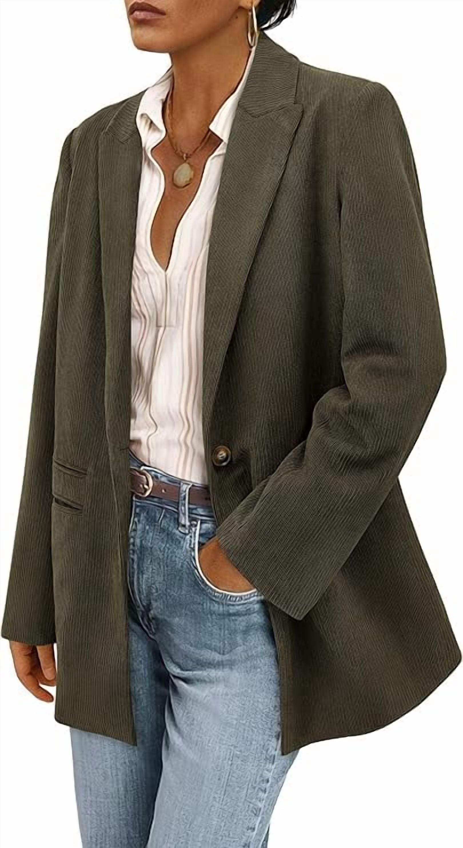 PRETTYGARDEN Women's Winter Corduroy Blazers Jackets Dressy Casual ...