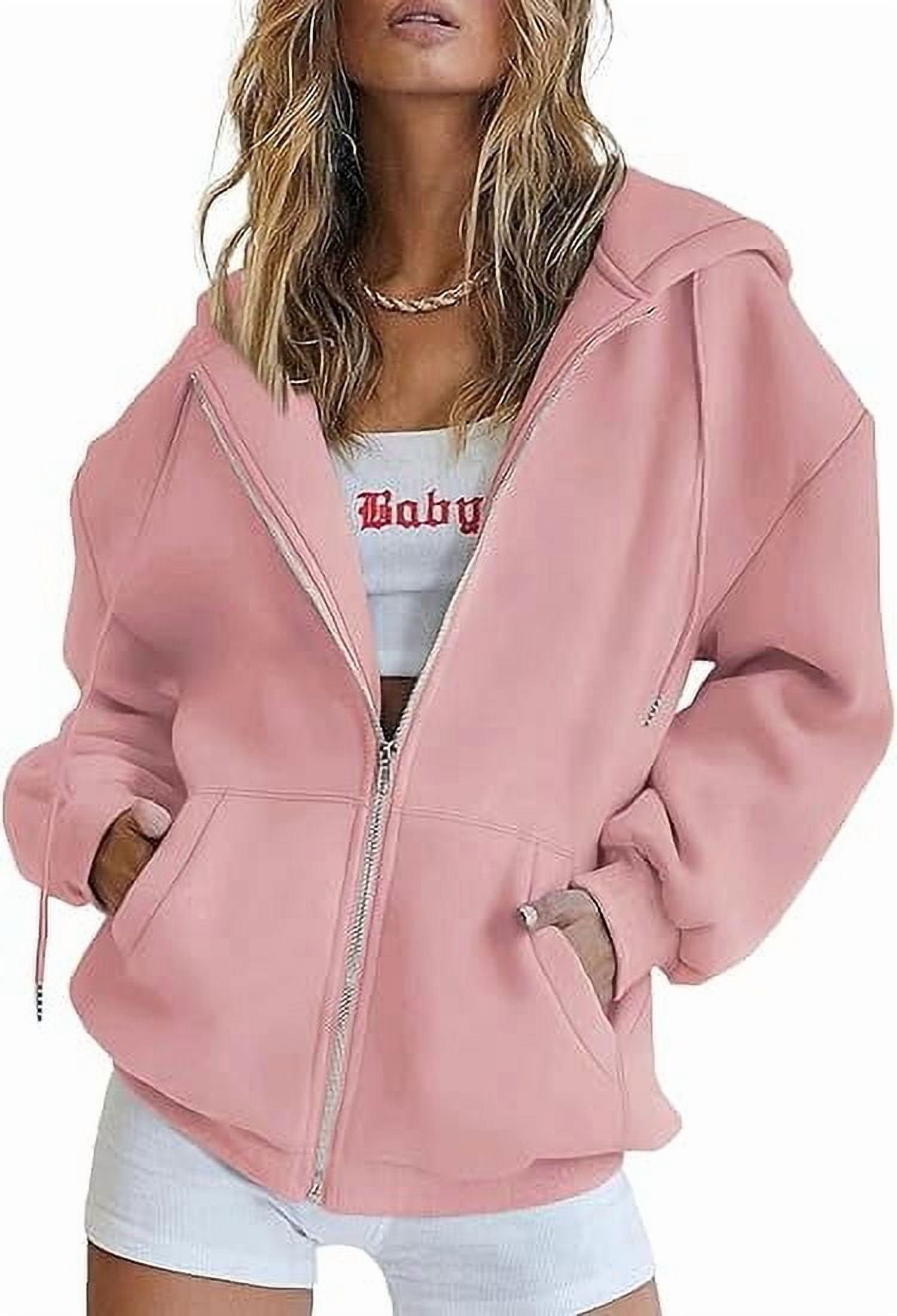 PRETTYGARDEN Women's Zip Up Y2K Hoodies Casual Long Sleeve Track ...