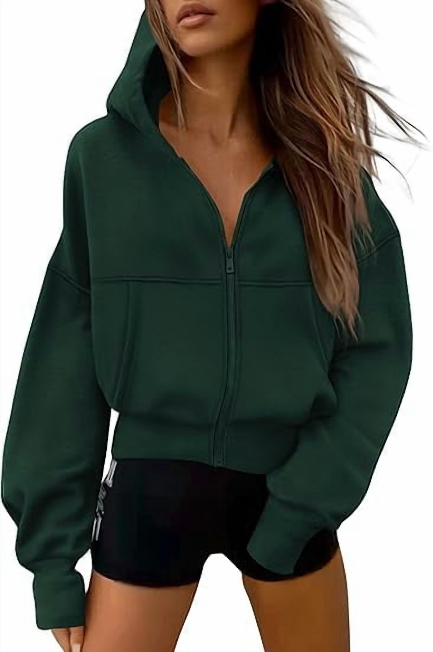 PRETTYGARDEN Women's Zip Up Y2K Hoodies Fall Fashion Long Sleeve Hooded ...