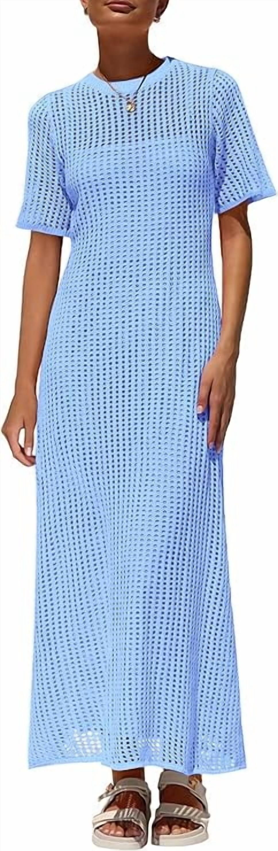 PRETTYGARDEN Womens Eyelet Cover Up Dress Summer Vacation Resort Maxi ...