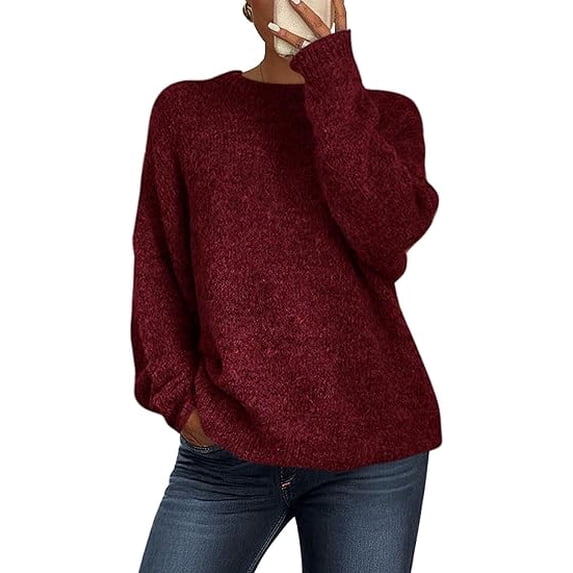 PRETTYGARDEN Womens Fall Long Sleeve Sweater Crew Neck Fuzzy Loose Fit ...