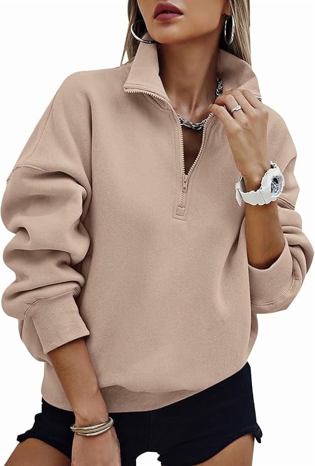PRETTYGARDEN Womens Half Zip Oversized Sweatshirts Fleece Hoodies ...