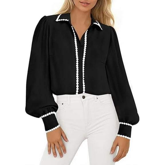 JIKNTTR Women's Ethnic Style Embroidered Top Loose Fit Vintage Clothing ...