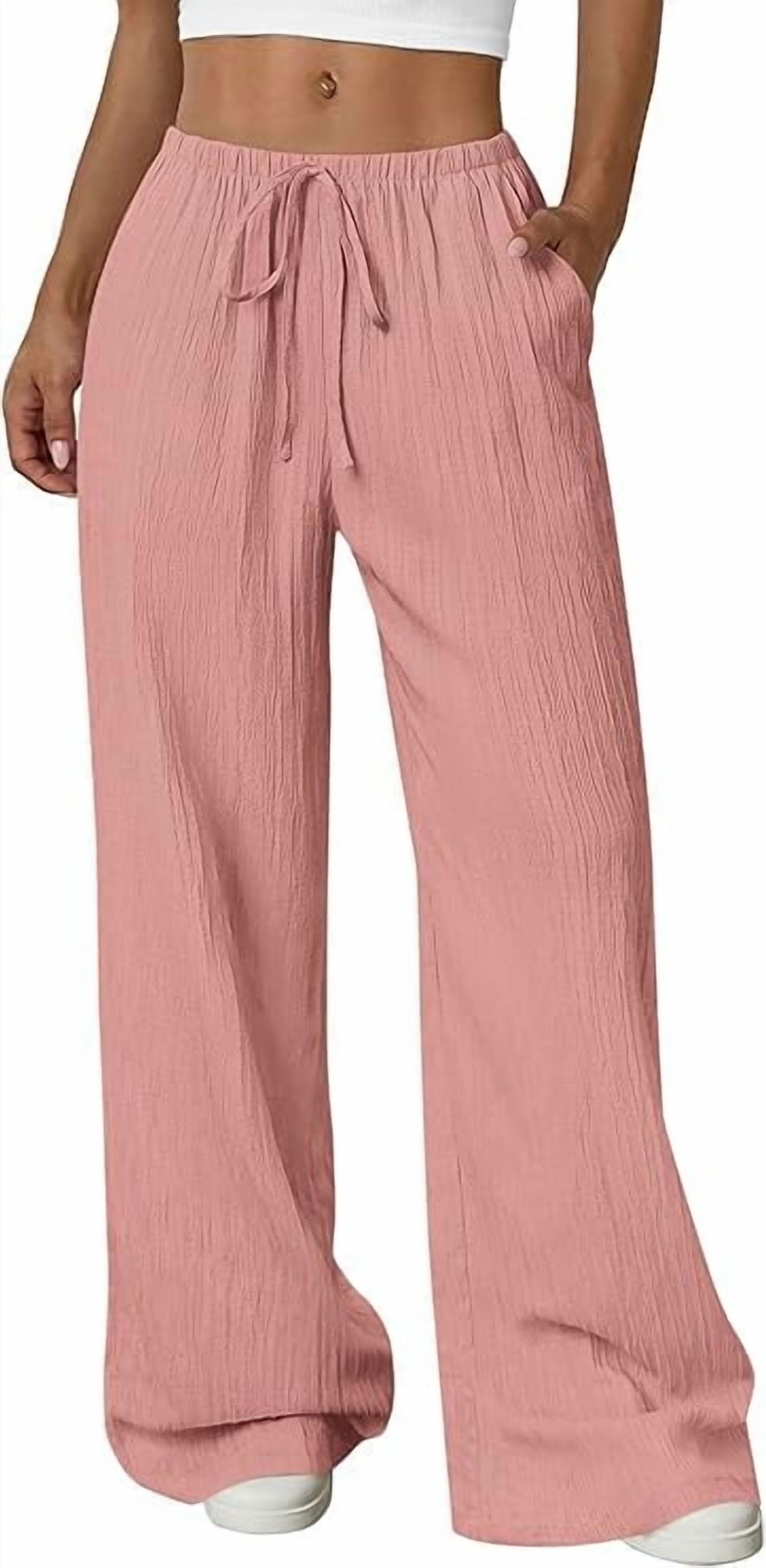 PRETTYGARDEN Womens Palazzo Pants Summer Fashion High Waisted Wide Leg ...