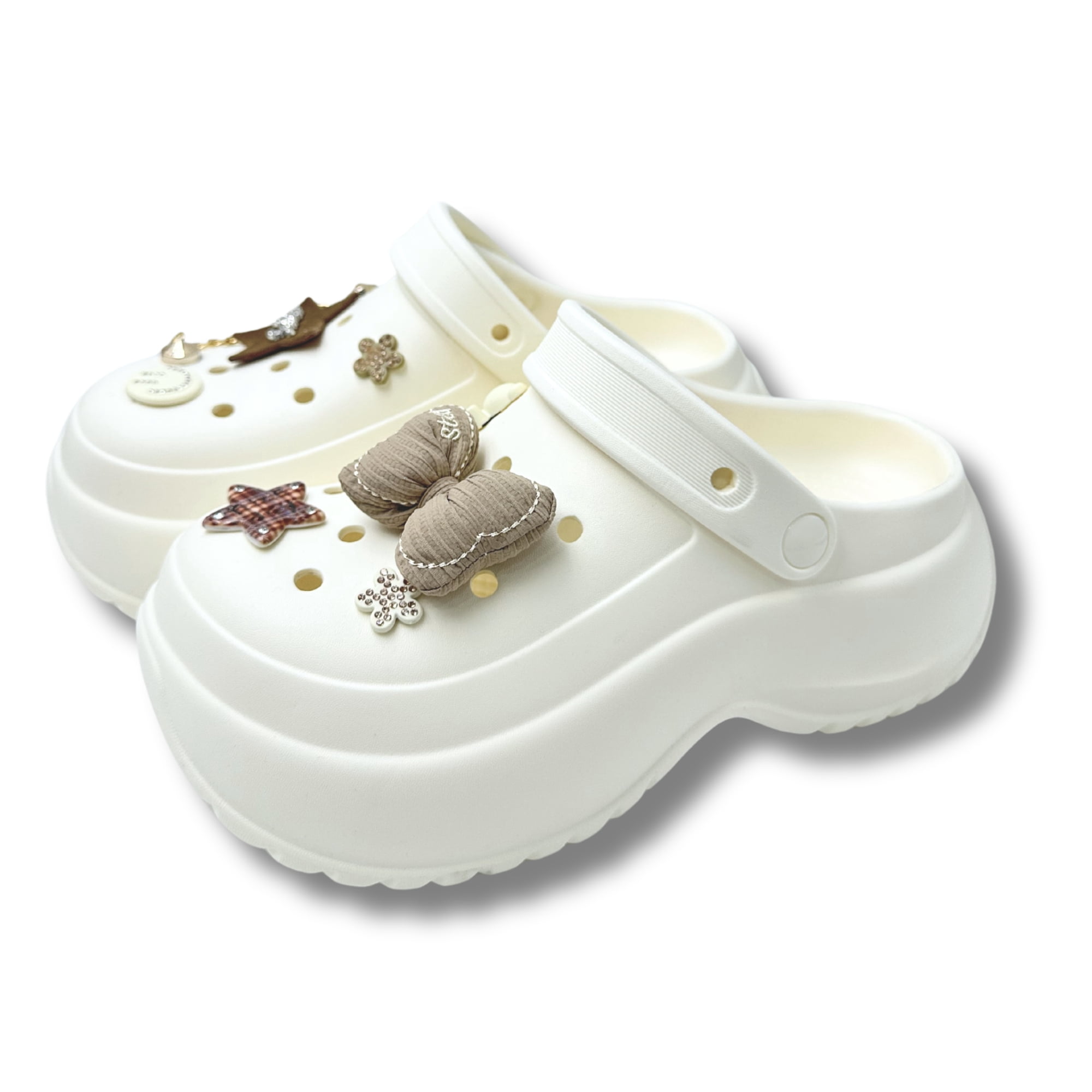 PRETTYMINA Platform Clogs with Decorative Charms for Women, 2 Inch ...