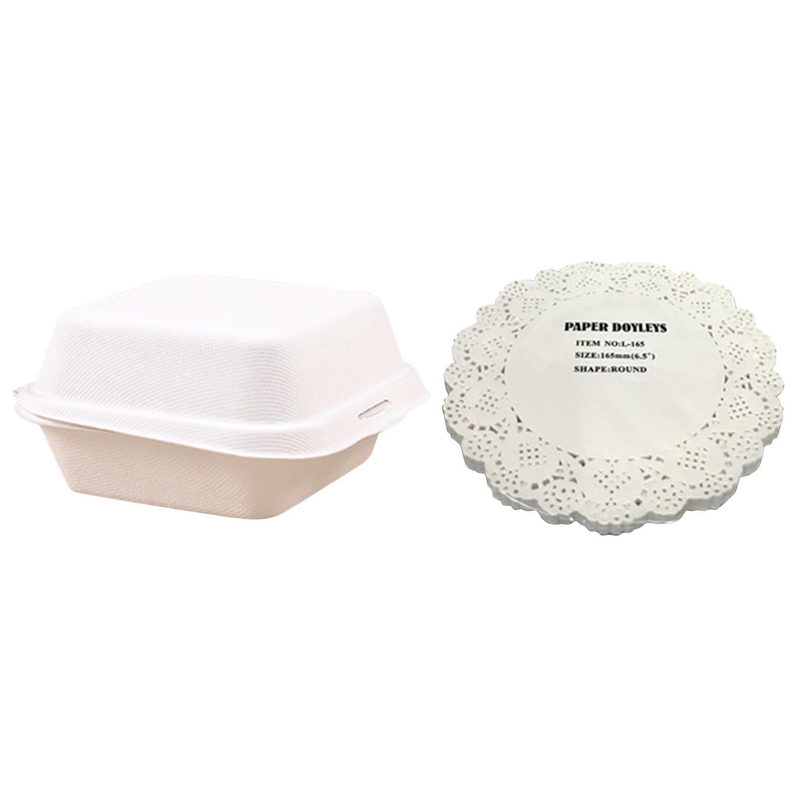 PRETXORVE 50PC Disposable Pulp Bento Boxes Cake And Hamburger Boxes ...