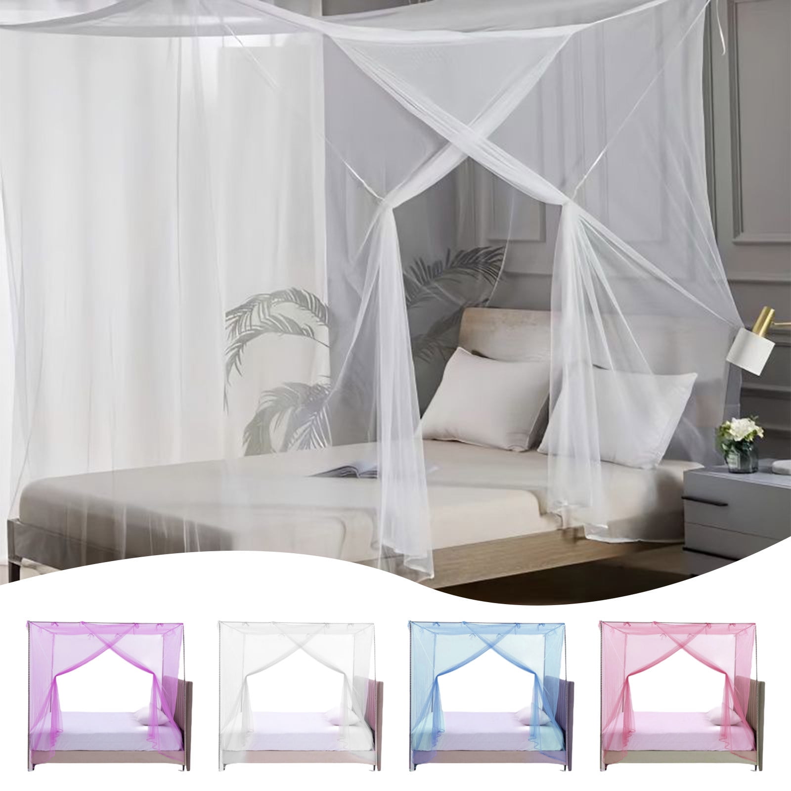 PRETXORVE Bed Mosquito Net Bedroom Decorative Single Side Opening ...