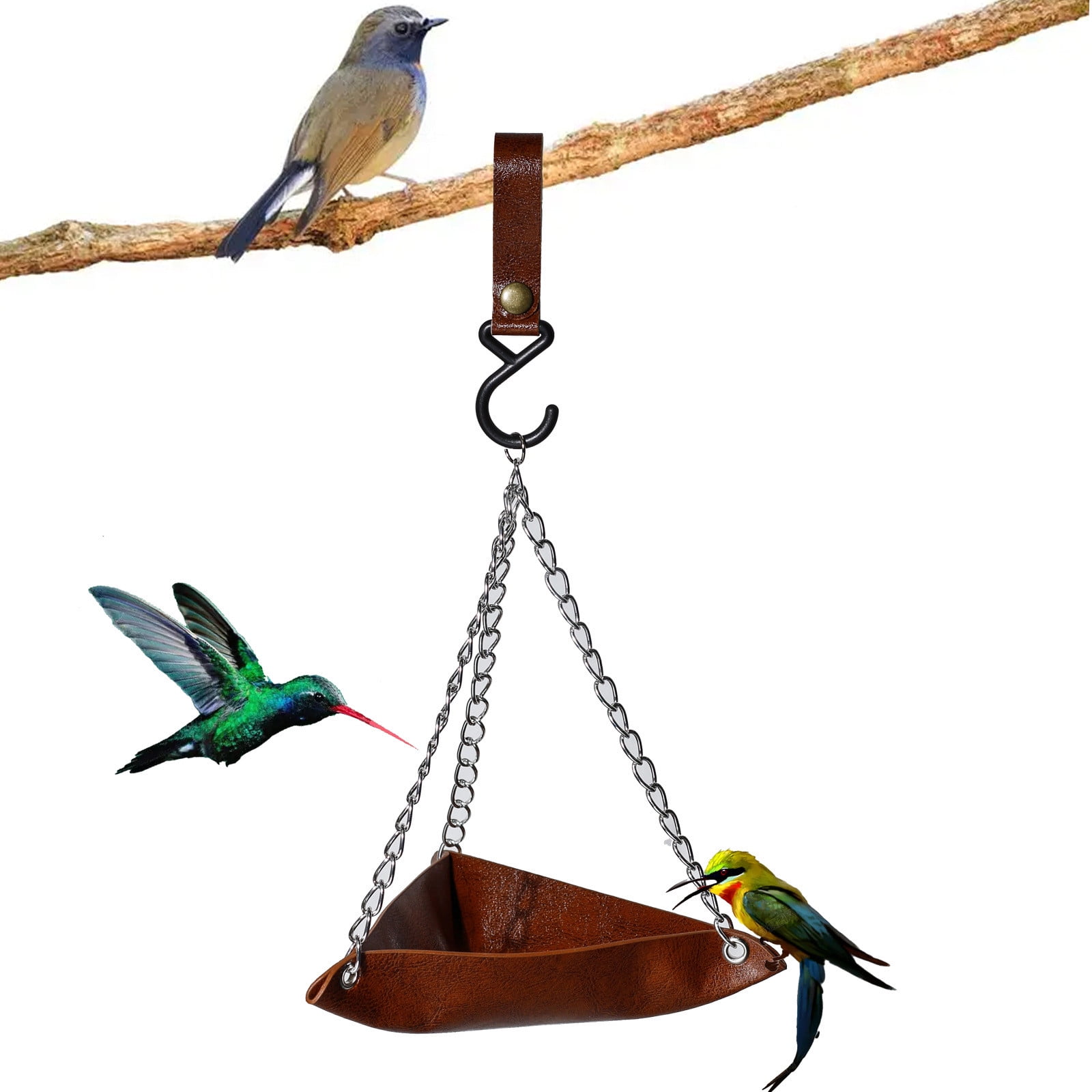 PRETXORVE Bird Feeder, Bird Feeder Leather Bird Foraging Basket Outdoor ...