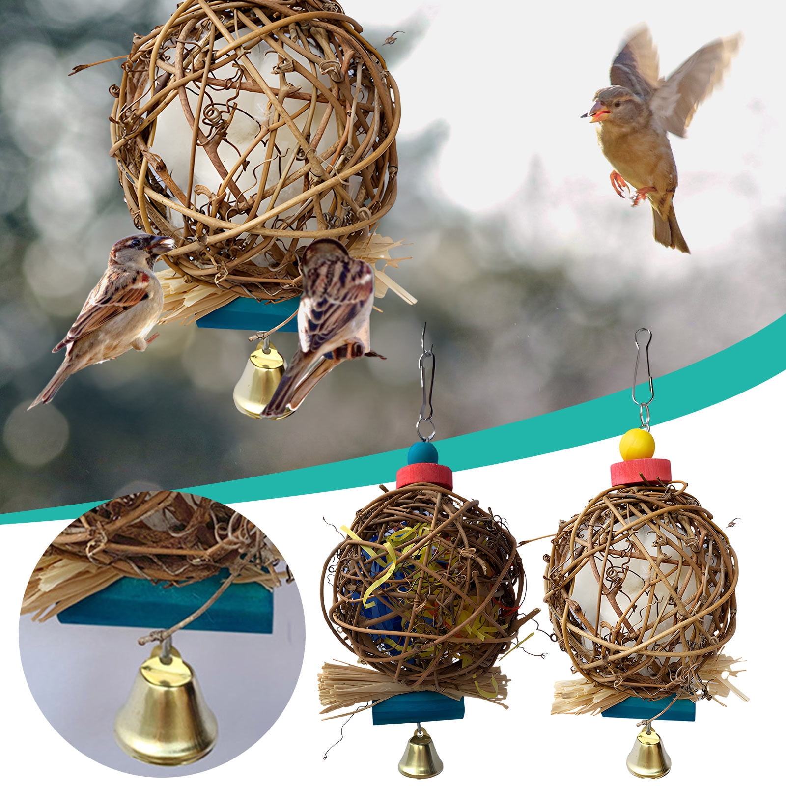 PRETXORVE Birdhouse Materials 2024 New Bird Nesting Ball for Birds Hummingbird Nesting Humming ...