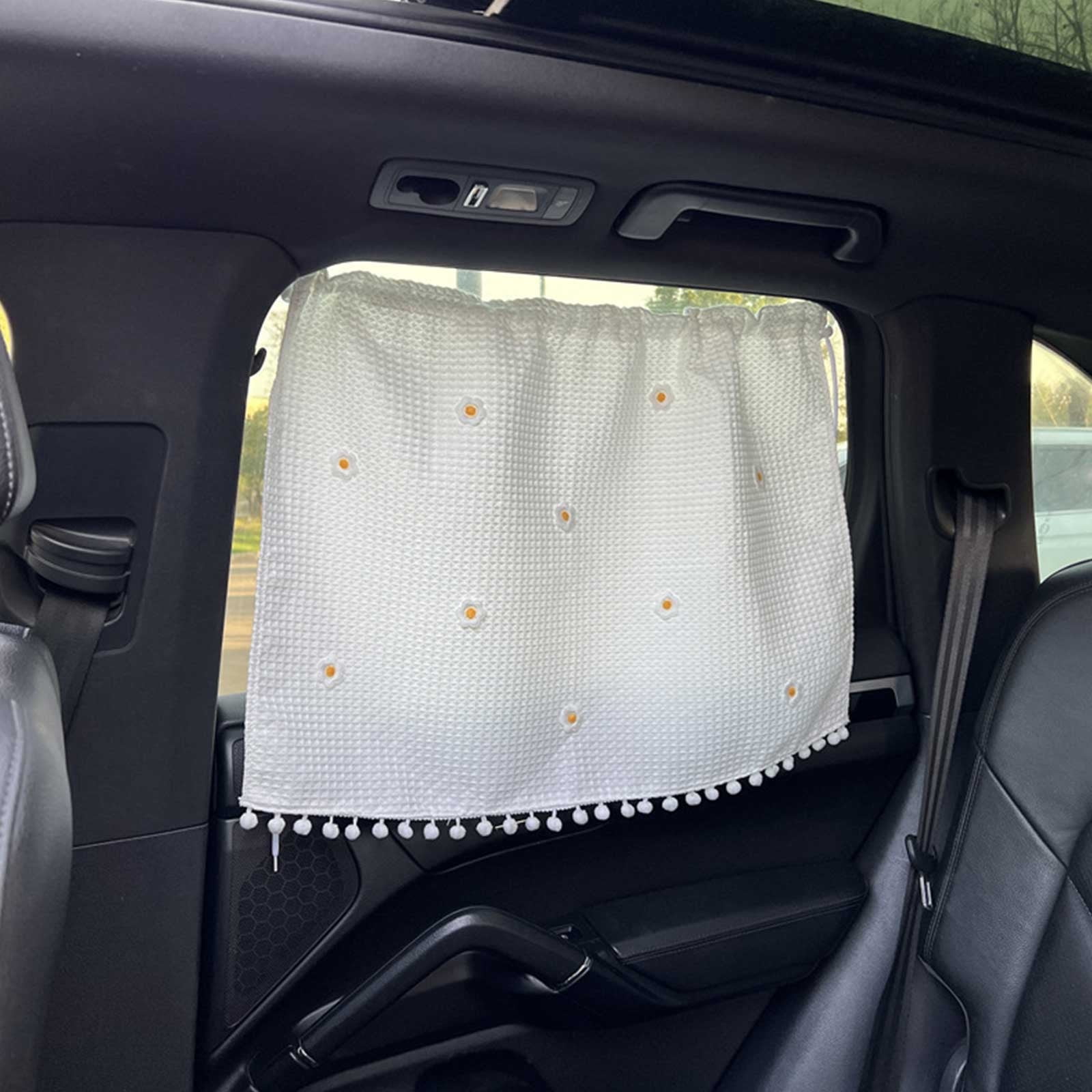 PRETXORVE Car Curtains Small Fresh Fabric Car Sunshade,Car Sunscreen ...