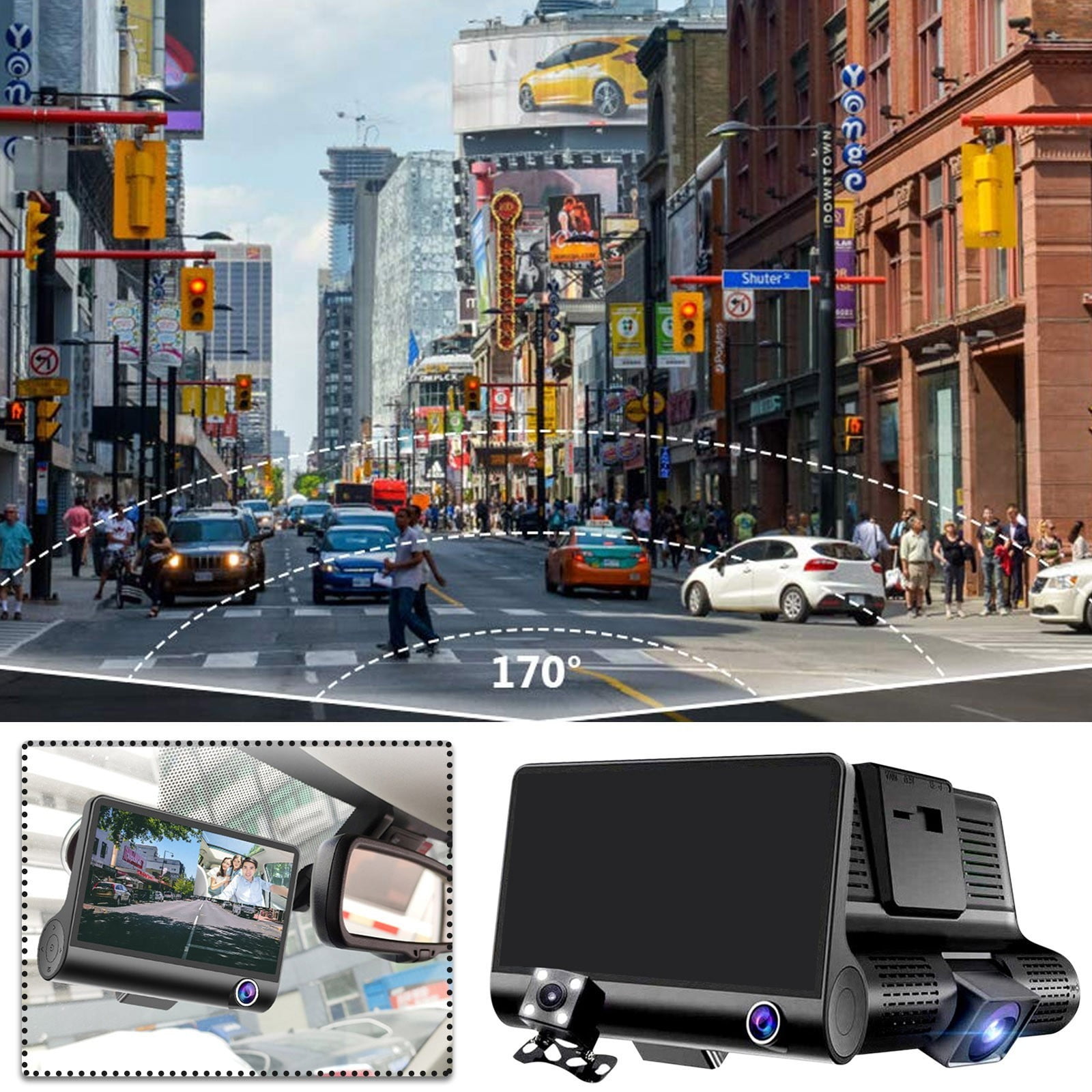 PRETXORVE Car Dash Cam 1080P Night Vision Car DVR Front View Mirror ...