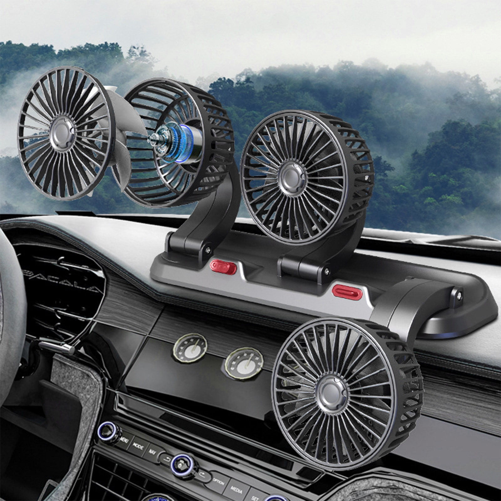 PRETXORVE Car Fan Car Fan Portable Vehicle Fan 3 Electric Fan Vehicle ...