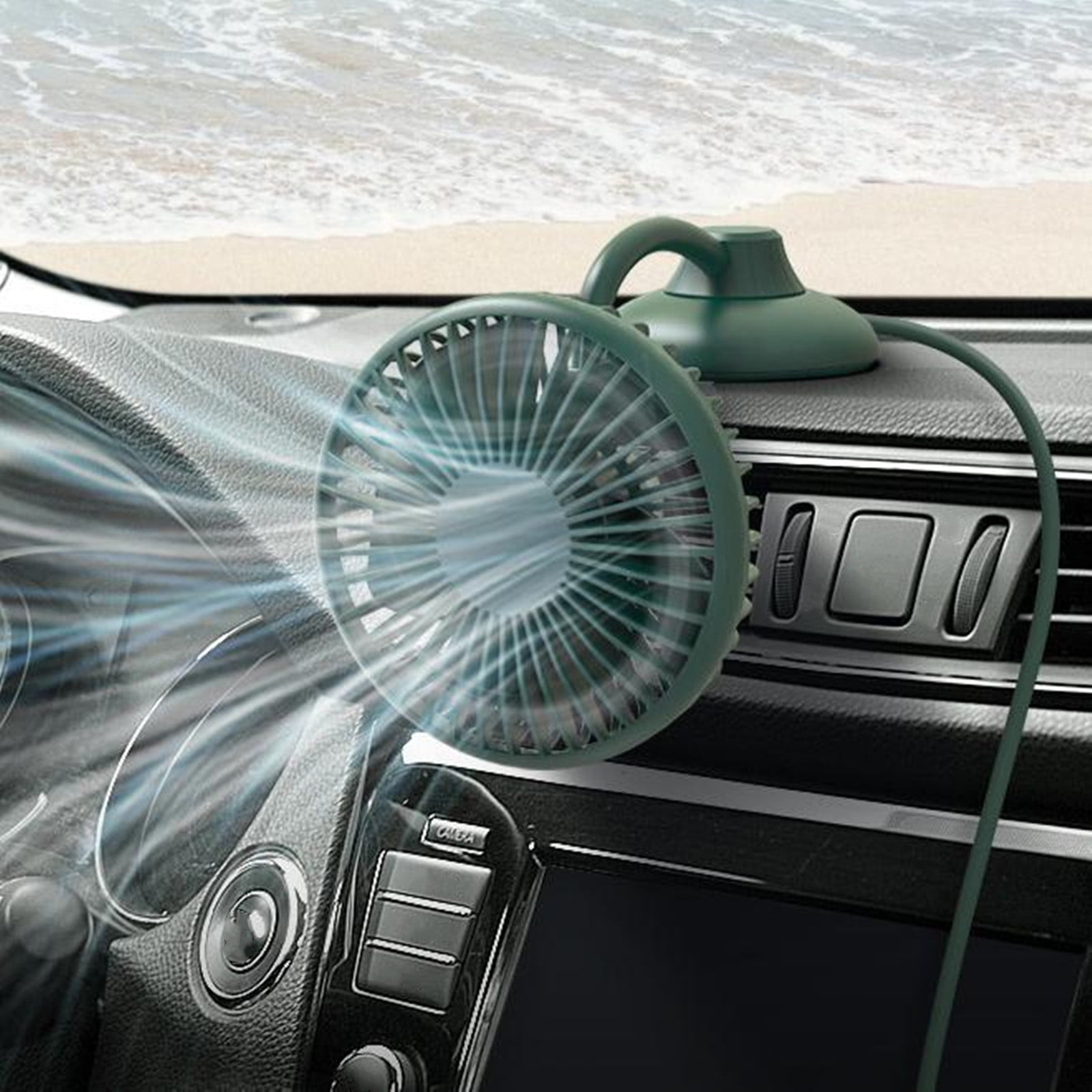 PRETXORVE Car Fan Car Fan Portable Vehicle Mounted USB Fan 360 Degree ...