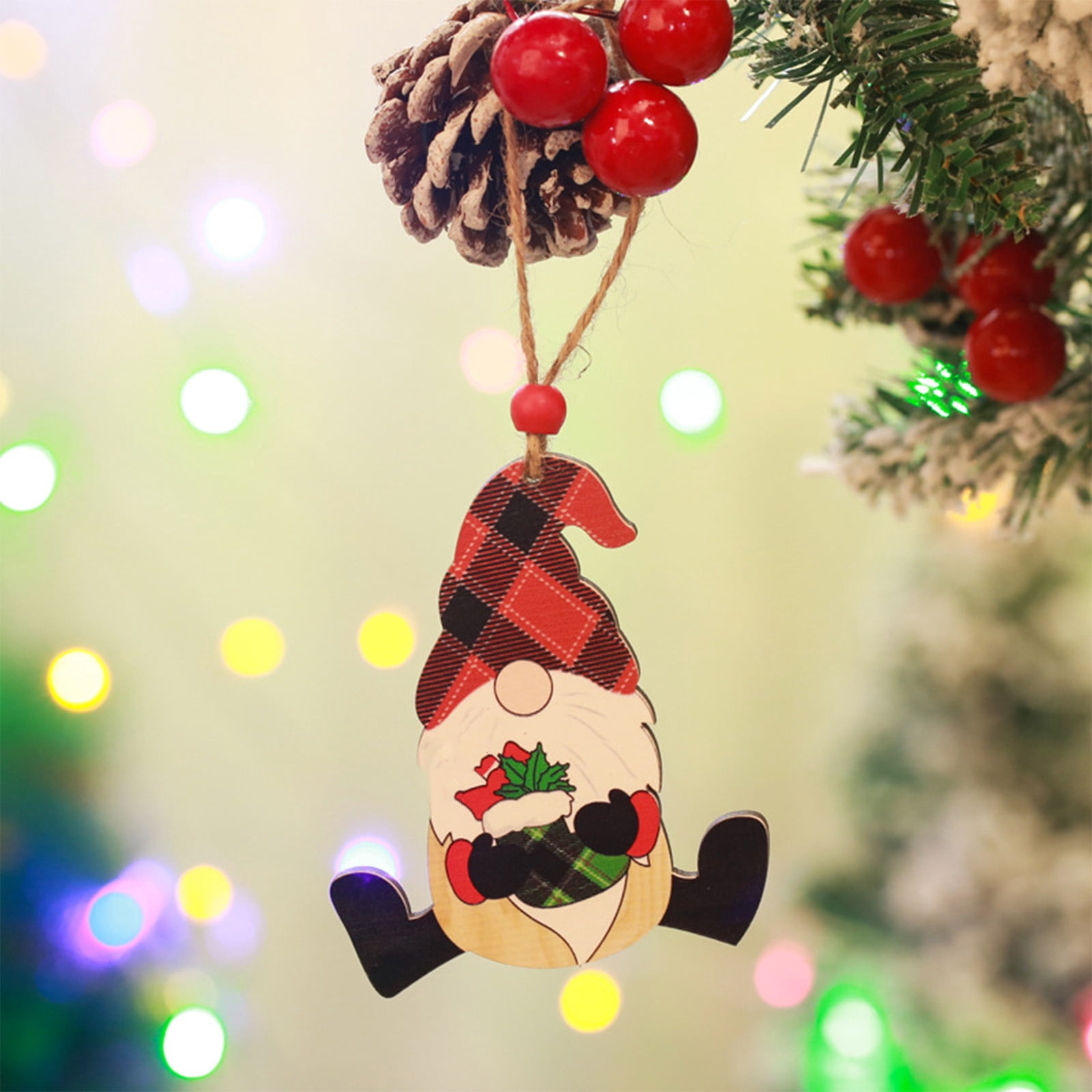 PRETXORVE Christmas Decorations, Christmas Dwarf Hanging Wooden ...