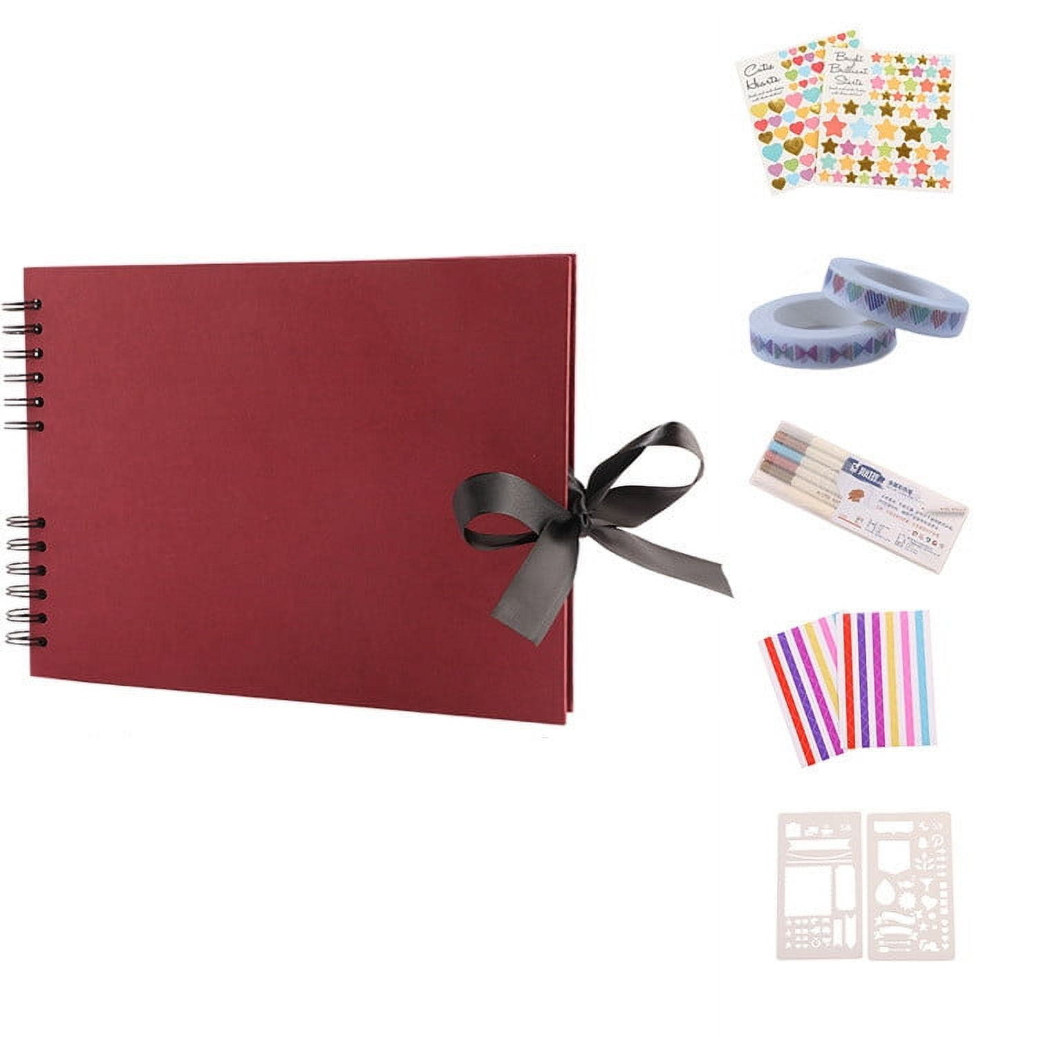 PRETXORVE DIY Photo Album Horizontal Bow Storage Album Set Photo Album ...